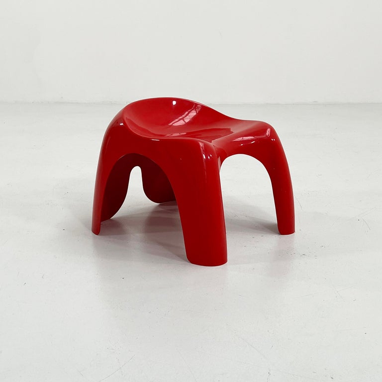 Red Efebino Stool by Stacy Dukes for Artemide, 1960s For Sale at 1stDibs