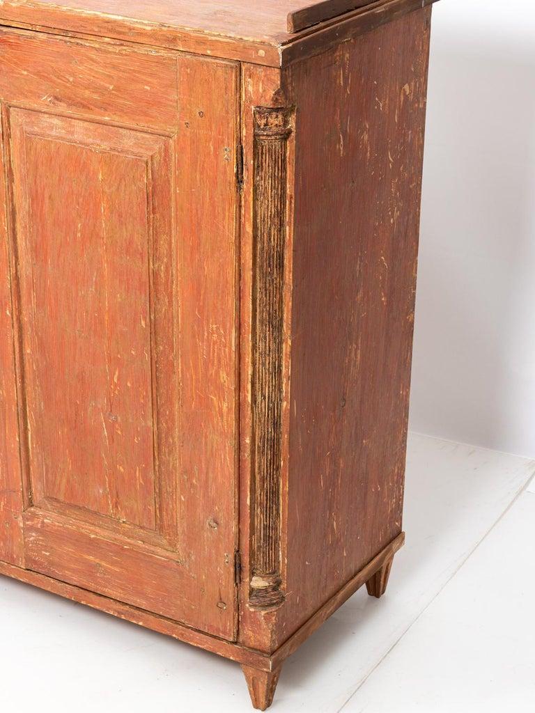 Antique English Country Buffet Cabinet with Original Red Paint For Sale ...