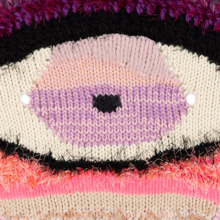 "Red Eyes" Pair Handcrafted Knit/Crochet Multicoloured Wall Hanging For ...