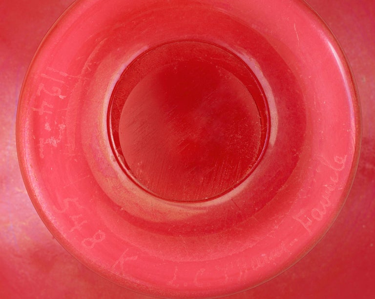 Red Favrile Vase by Tiffany Studios at 1stDibs