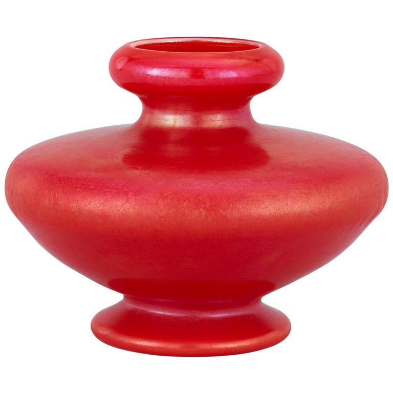 Red Favrile Vase by Tiffany Studios at 1stDibs