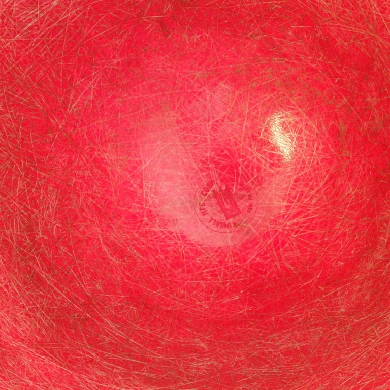 Red Fiberglass Greta Grossman Inspired Cone Planter Pot in Wrought Iron ...