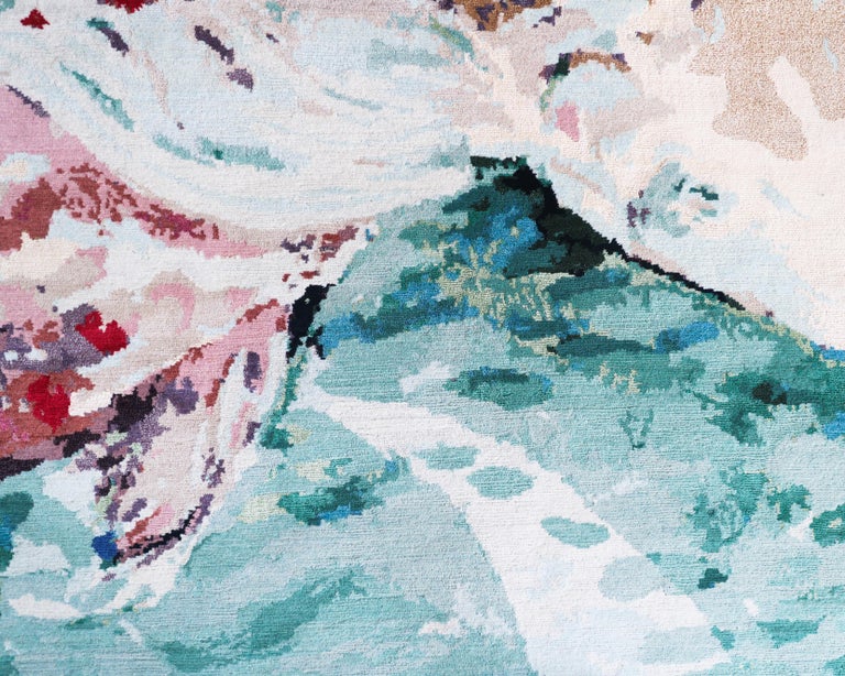 Red Fish - Animalistic Contemporary Hand Knotted Wool Silk Rug For Sale ...