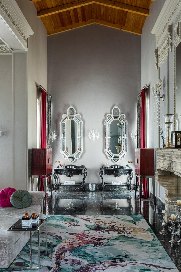 Red Fish - Animalistic Contemporary Hand Knotted Wool Silk Rug For Sale ...
