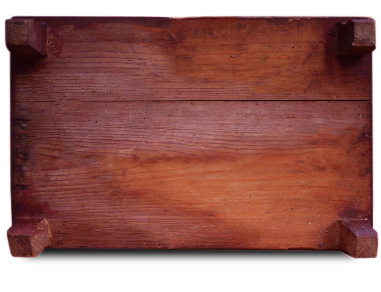 Red Floral Painted Chest Box, 1857 at 1stDibs