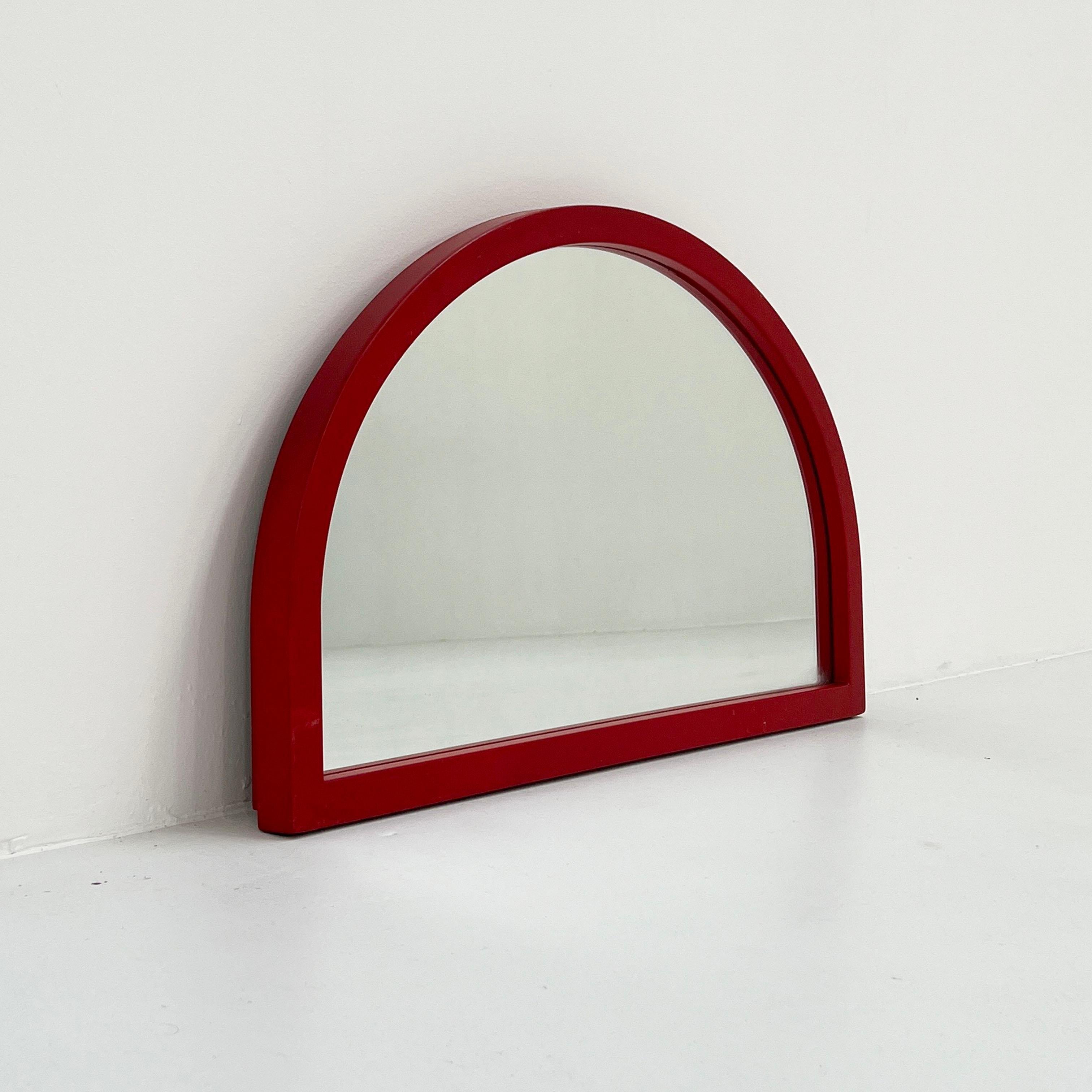 Red Frame Mirror by Anna Castelli Ferrieri for Kartell, 1980s at 1stDibs