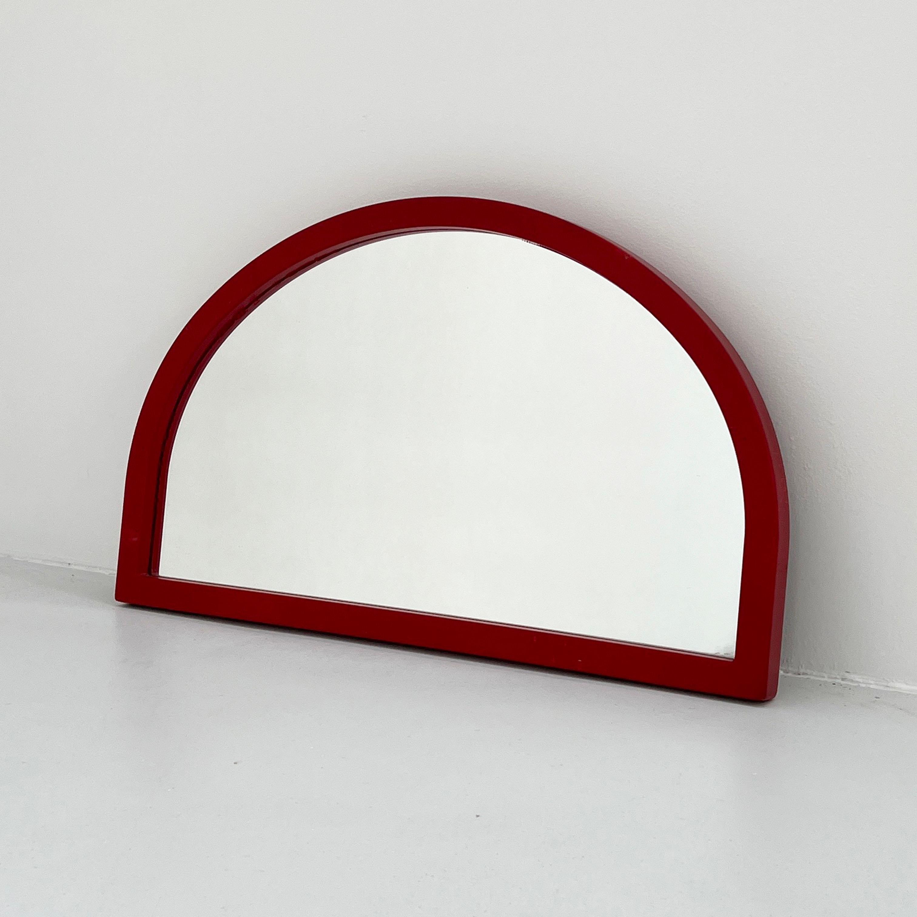Red Frame Mirror by Anna Castelli Ferrieri for Kartell, 1980s at 1stDibs