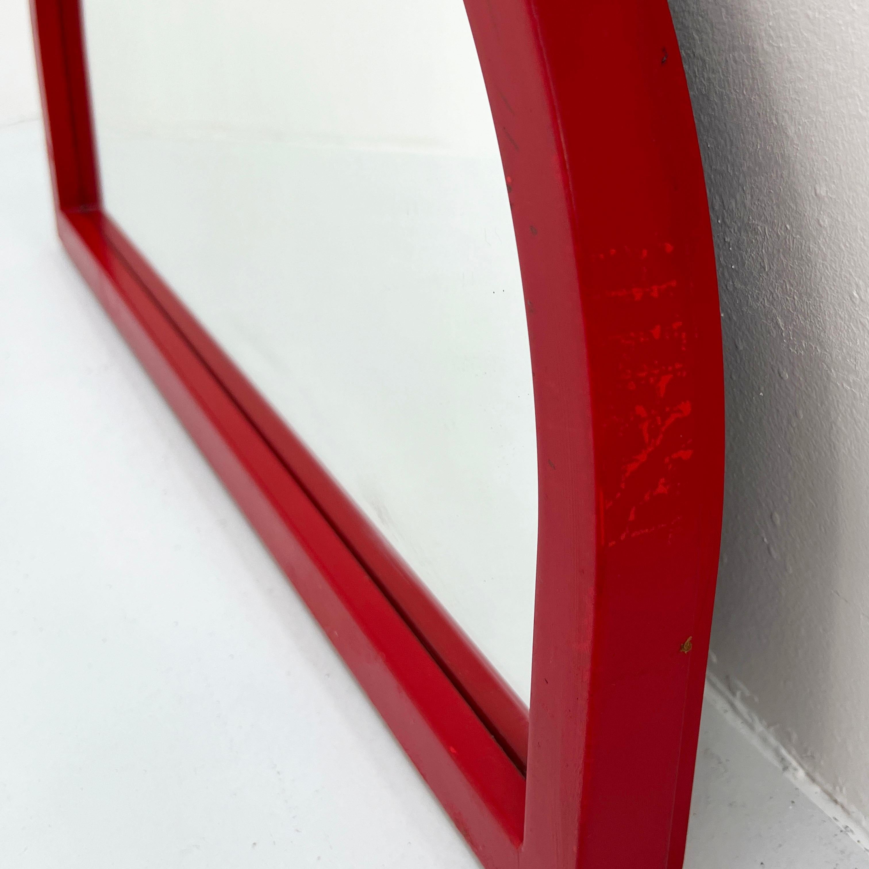 Red Frame Mirror by Anna Castelli Ferrieri for Kartell, 1980s at 1stDibs