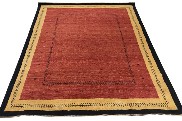 Red, Gold and Black Lori Gabbeh-Style Rug at 1stDibs