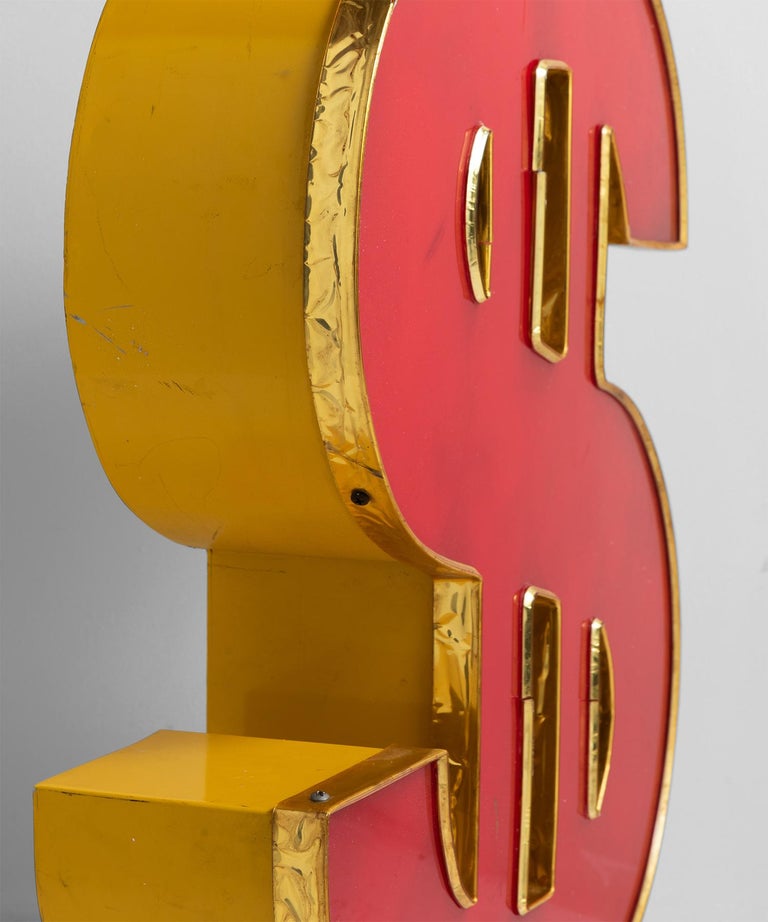 Red and Gold Dollar Sign, America, circa 1970 at 1stDibs
