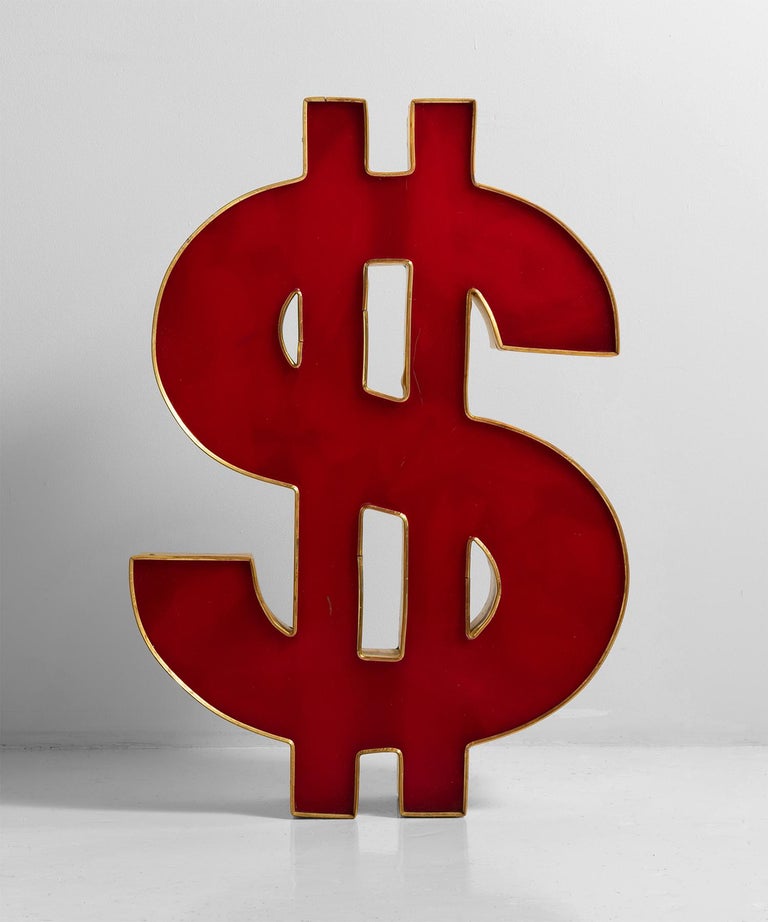 Red and Gold Dollar Sign, America, circa 1970 at 1stDibs