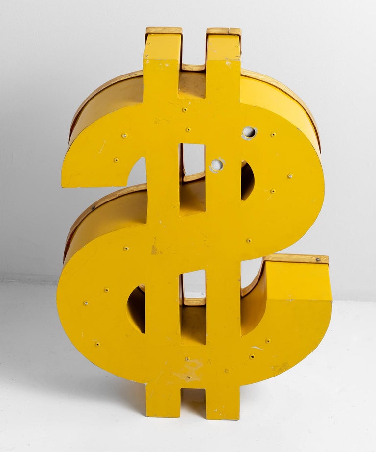Red and Gold Dollar Sign, America, circa 1970 at 1stDibs