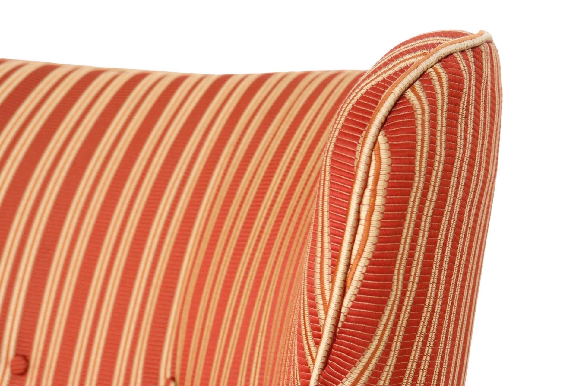 Red and Gold Striped Butterfly Wingback Armchair For Sale at 1stDibs ...