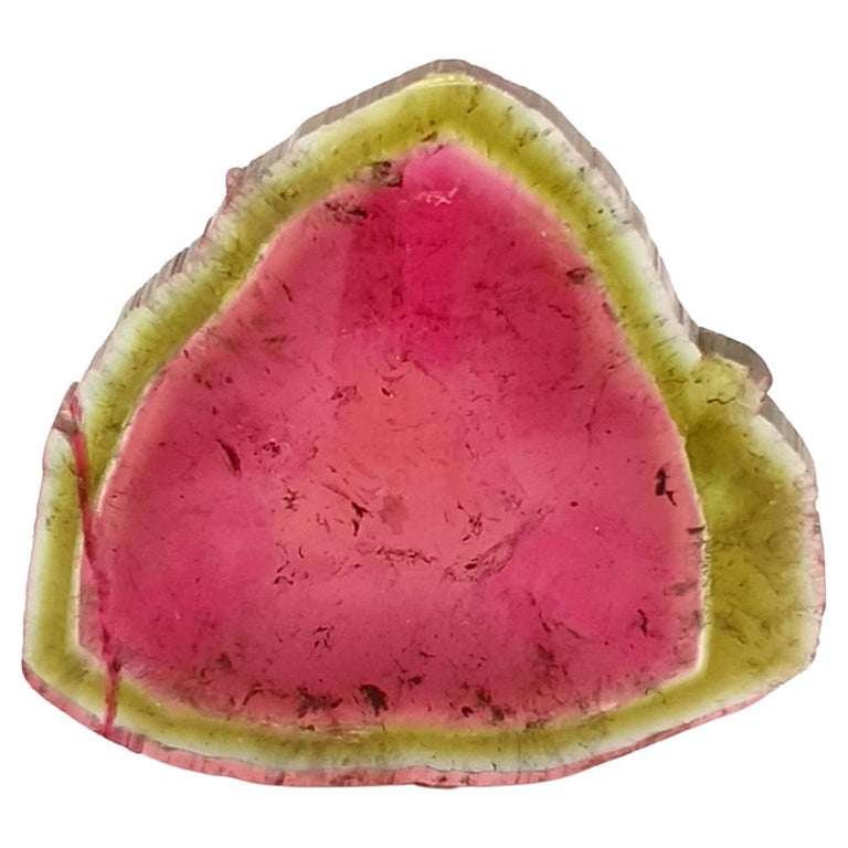 Red-Green Bi Colour Tourmaline Watermelon Slice For Sale at 1stDibs