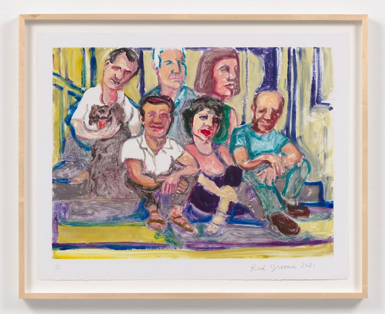 Red Grooms - Ruth and Pollock Sitting on Stairs III For Sale at 1stDibs