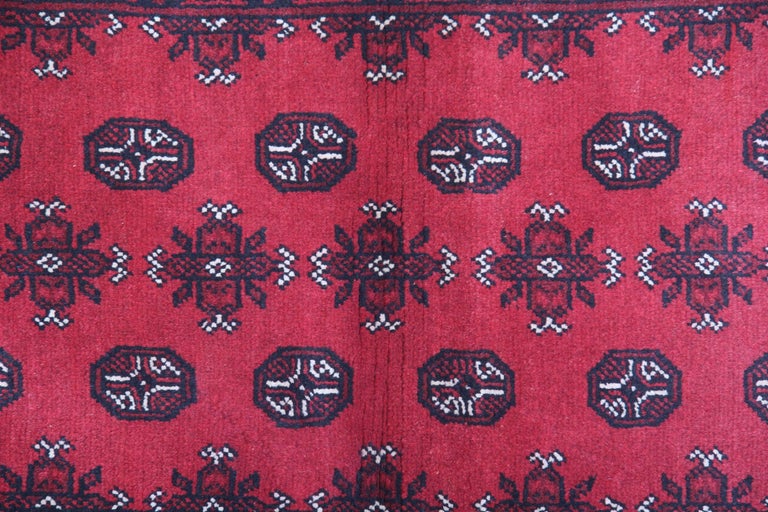 Red Handmade Rug Oriental Fine New Afghan Rugs, Turkmen Design Carpet ...