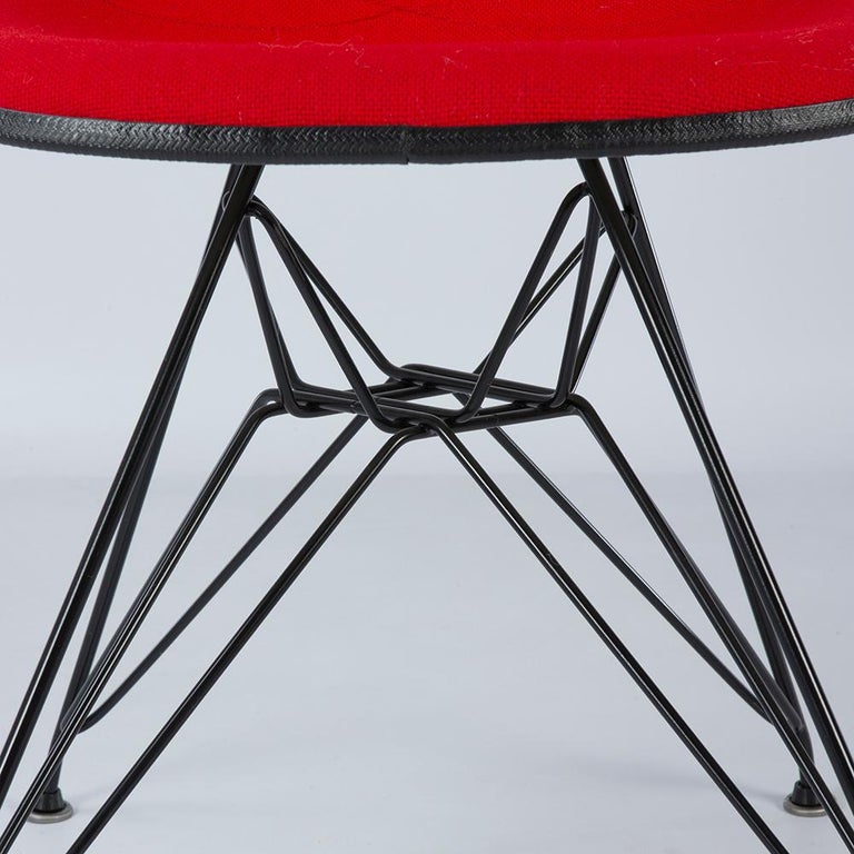 Red Herman Miller Eames Upholstered DSR Dining Side Shell Chair For ...