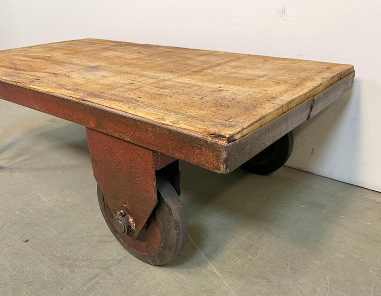 Red Industrial Coffee Table Cart, 1960s For Sale at 1stDibs