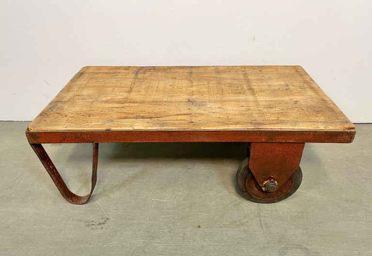 Red Industrial Coffee Table Cart, 1960s For Sale at 1stDibs