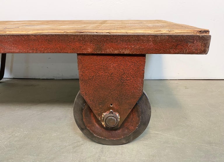 Red Industrial Coffee Table Cart, 1960s For Sale at 1stDibs
