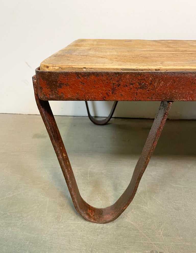 Red Industrial Coffee Table Cart, 1960s For Sale at 1stDibs