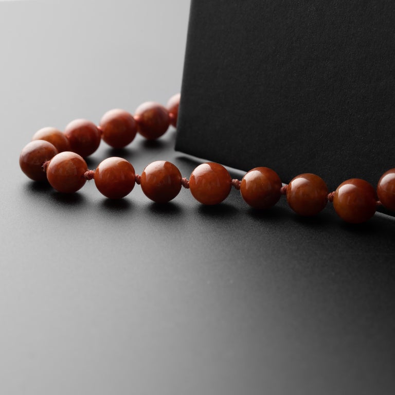 Red Jadeite Jade Necklace Certified Untreated at 1stDibs