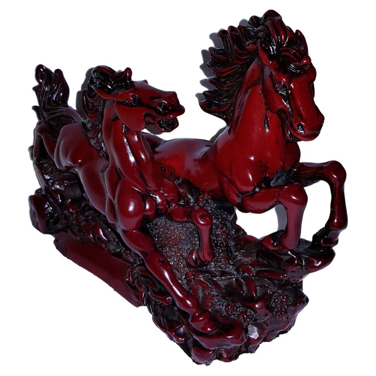 Red Jasper natural stone Hand Carved Horses For Sale at 1stDibs
