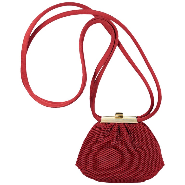 Red Judith Leiber Satin Evening Bag at 1stDibs