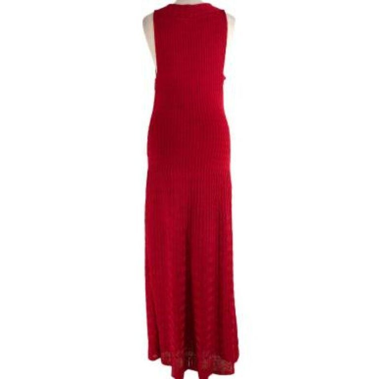 Red Knitted sleeveless Dress For Sale at 1stDibs