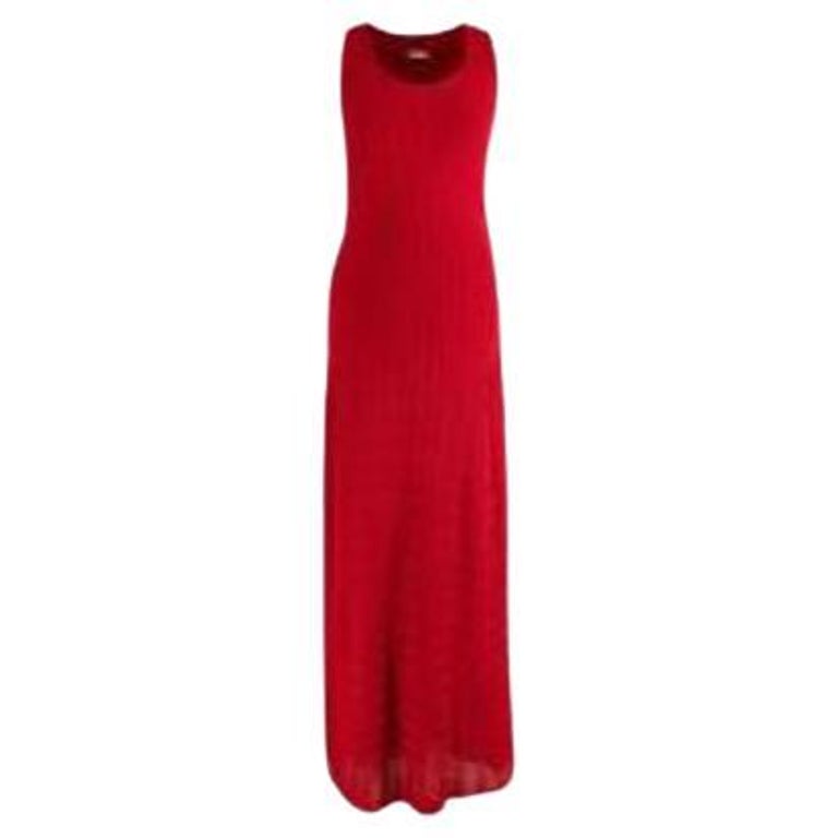 Red Knitted sleeveless Dress For Sale at 1stDibs