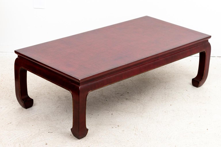 Red Lacquer Asian Style Coffee Table at 1stDibs