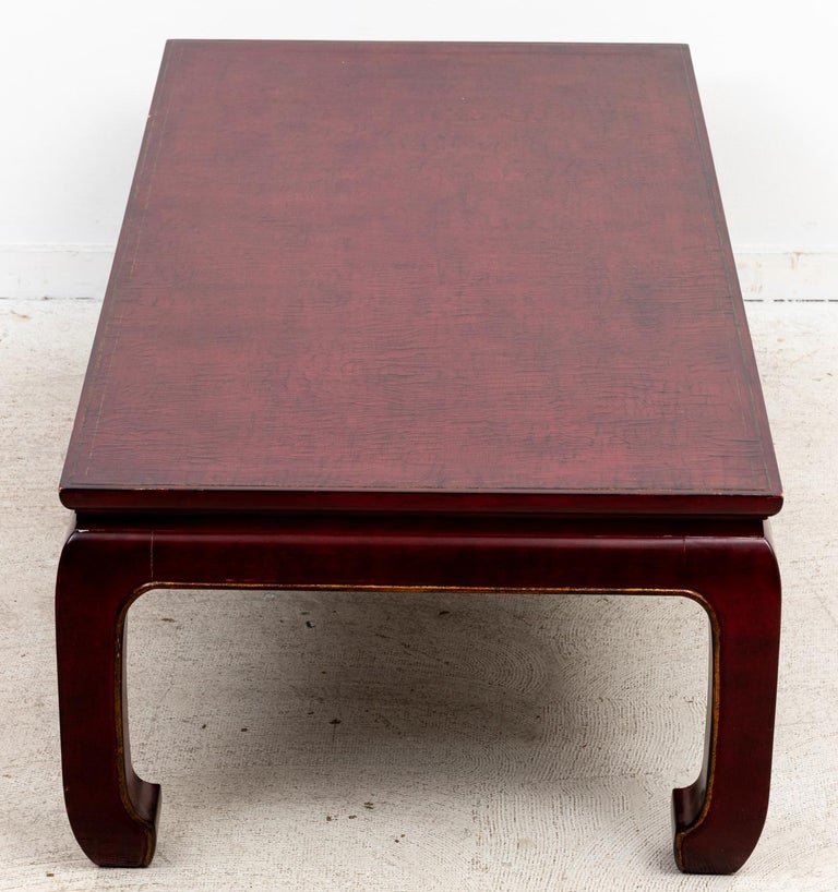 Red Lacquer Asian Style Coffee Table at 1stDibs