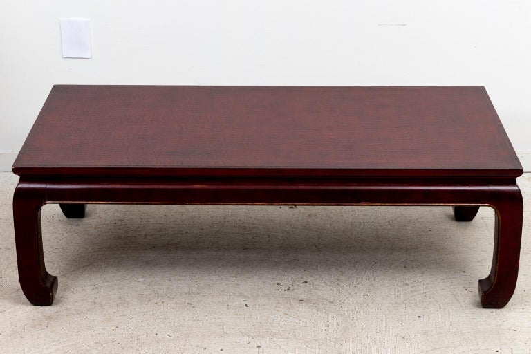 Red Lacquer Asian Style Coffee Table at 1stDibs