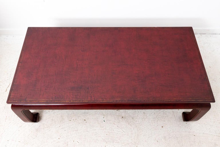 Red Lacquer Asian Style Coffee Table at 1stDibs