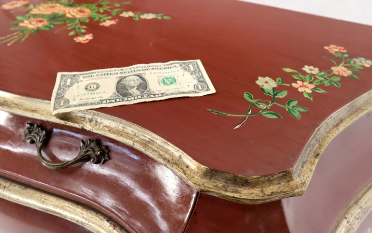 Red Lacquer Painted Bombay Dresser Chest of Drawers For Sale at 1stDibs