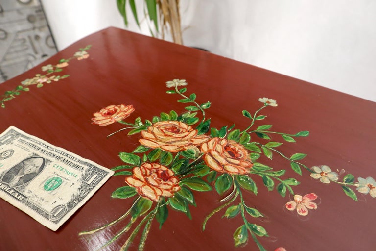 Red Lacquer Painted Bombay Dresser Chest of Drawers For Sale at 1stDibs