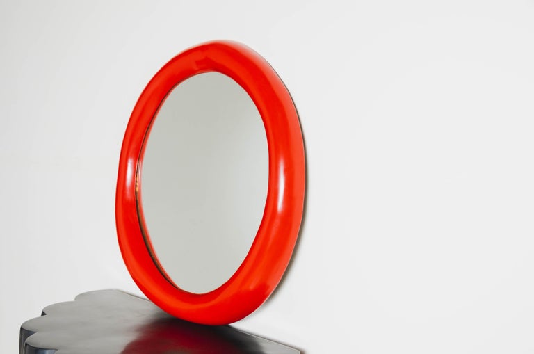 Red Lacquer Sui Mirror by Robert Kuo, Hand Repousse, Limited Edition at ...