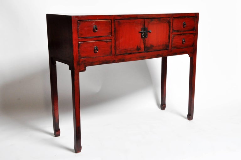 Red-Lacquered Chinese Console Table with Four Drawers at 1stDibs | red ...