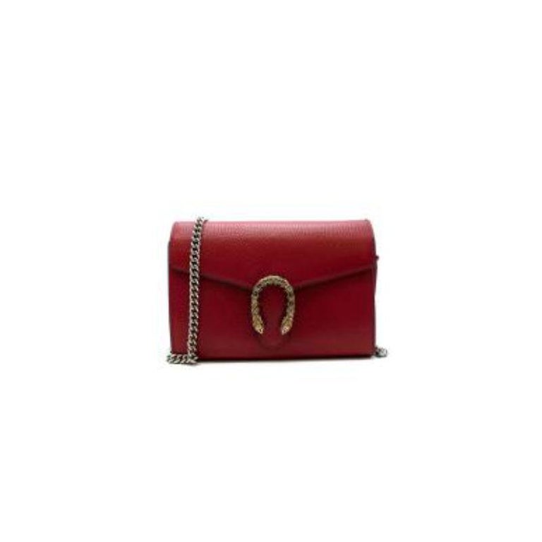 red leather Dionysus mini chain bag For Sale at 1stDibs