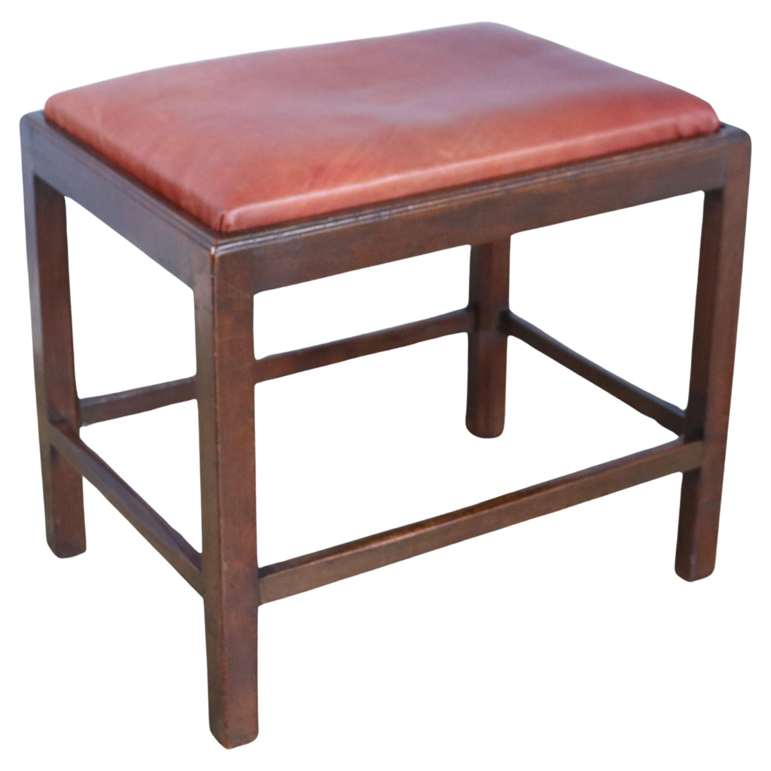 Red Leather Topped Stool For Sale at 1stDibs