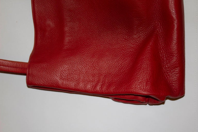 Red Leather Tote Bag by Nystrom Sweden For Sale at 1stDibs
