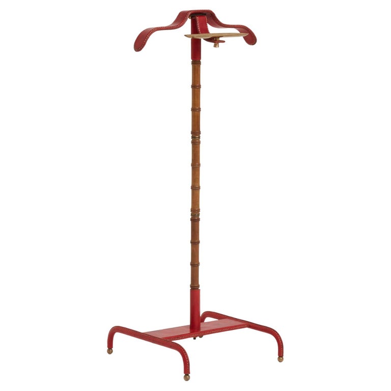 Red Leather Valet by Jacques Adnet (1900-1984) For Sale at 1stDibs