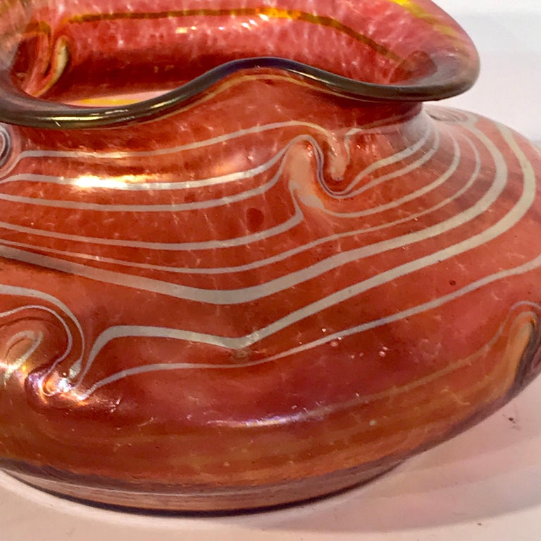 Red Loetz Art Glass Vase For Sale at 1stDibs