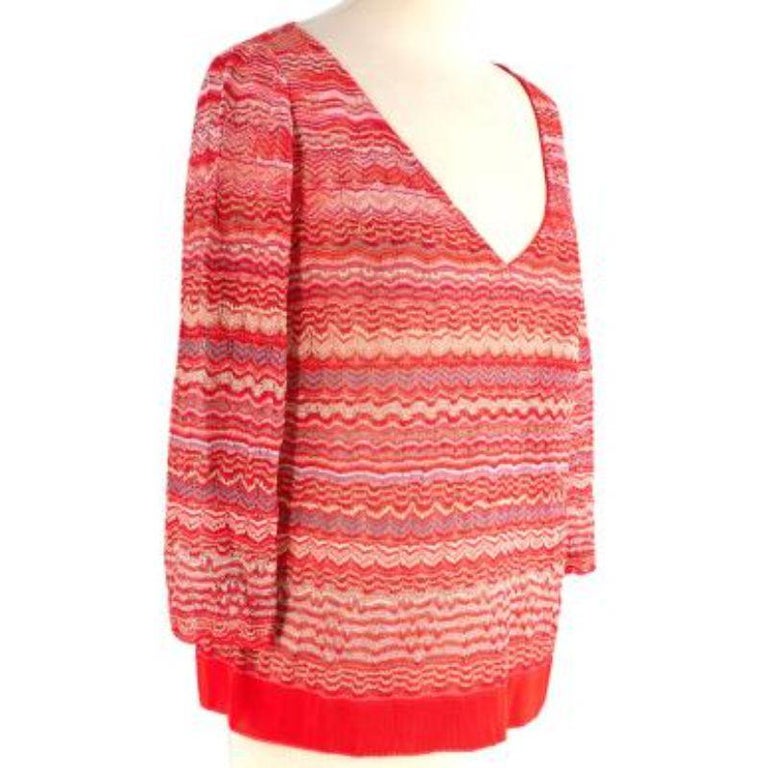 Red lurex stripe knitted jumper For Sale at 1stDibs
