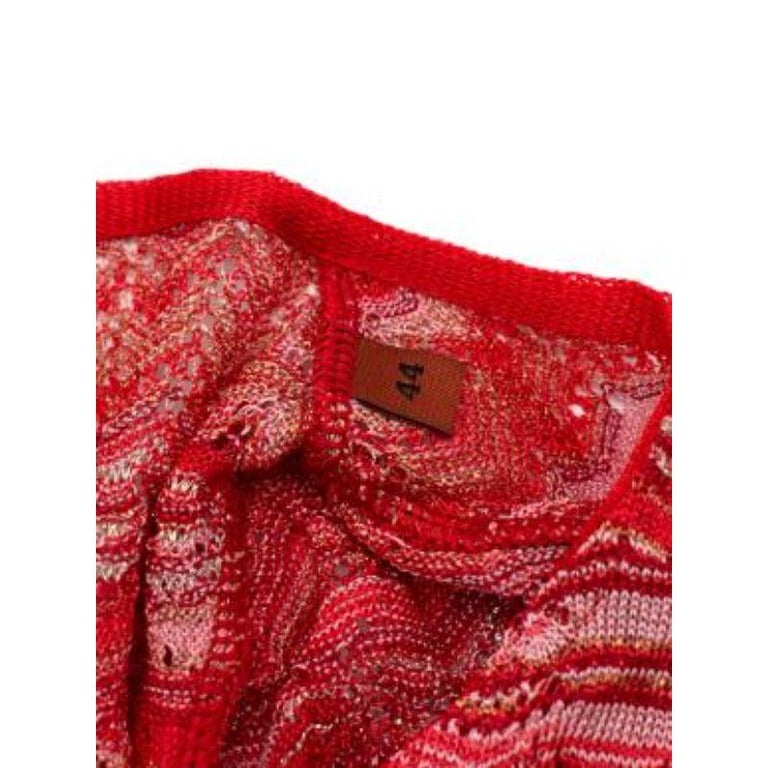 Red lurex stripe knitted jumper For Sale at 1stDibs
