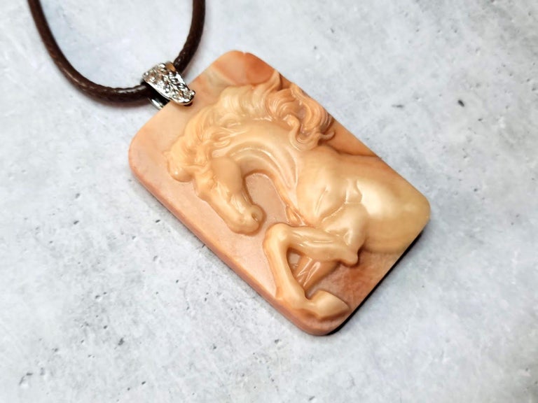 Red Malachite Cameo Pendant For Sale at 1stDibs