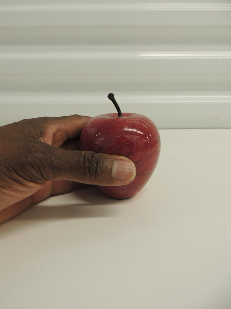 Red Marble Apple with Stem Paperweight at 1stDibs | red marble apple ...