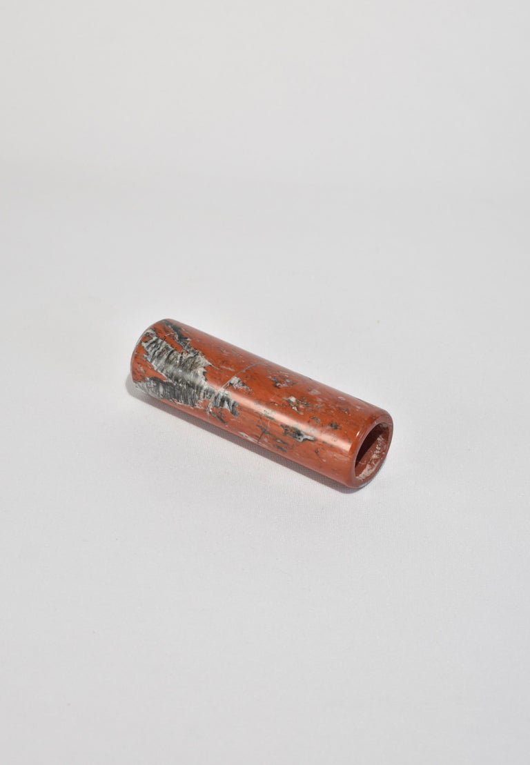 Red Marble Cylinder Vase For Sale at 1stDibs