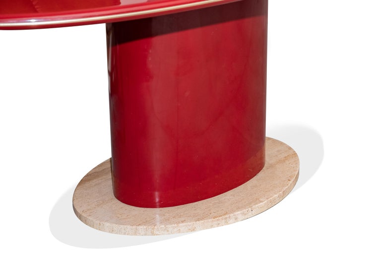 Red Marble Table by Cini Boeri Italy, 1980s For Sale at 1stDibs