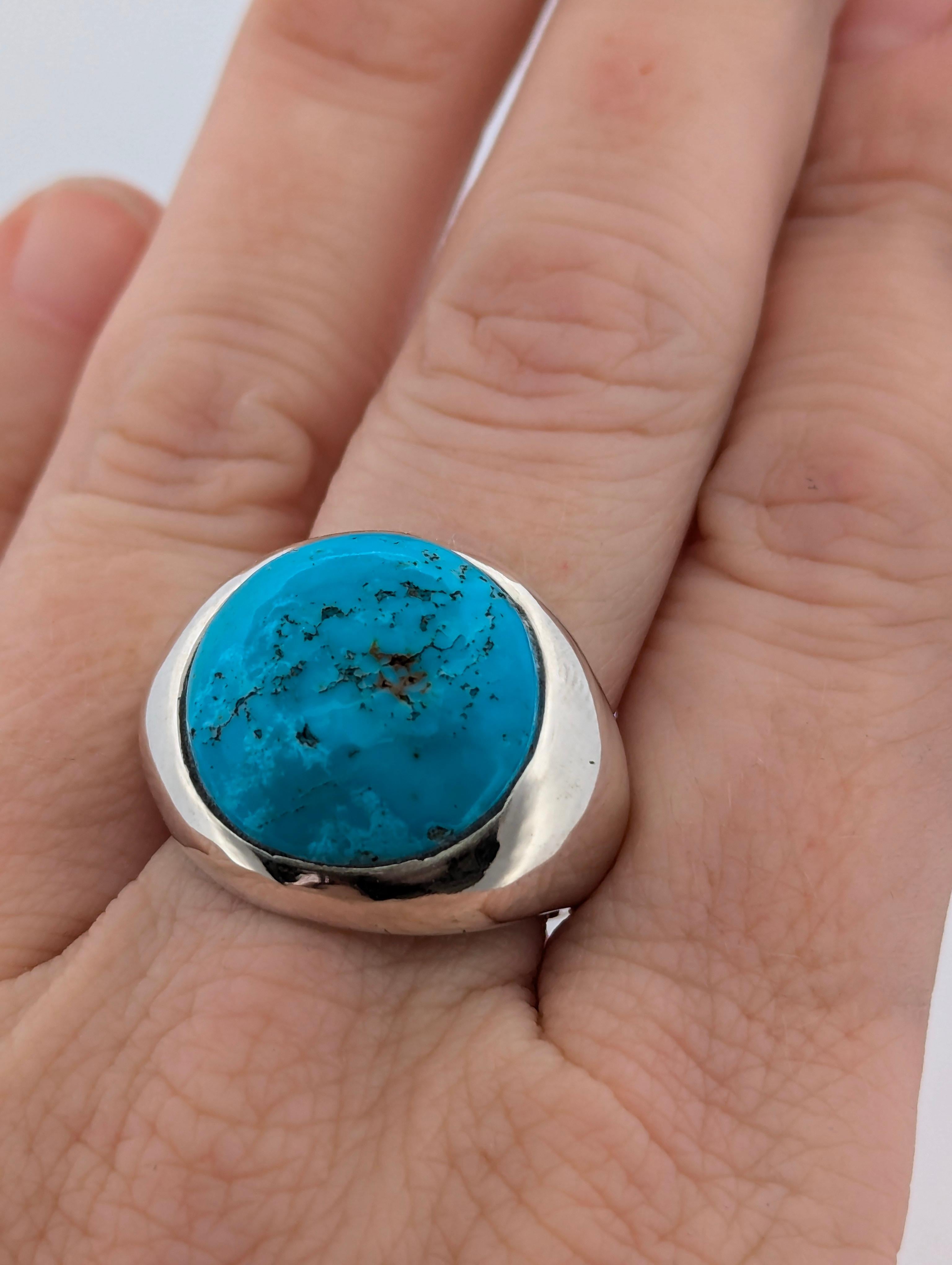 Red Mesa Sterling Silver Turquoise Ring By Rob Sherman, Single Stone ...
